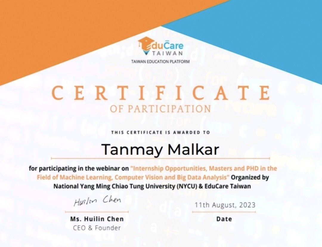 Tanmay Malkar on LinkedIn: #machinelearning #computervision # ... Tanmay Malkar on LinkedIn: #machinelearning #computervision # ...