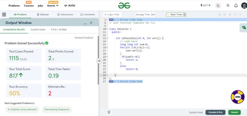 #89/100daysofcode: solved GeeksforGeekspotd question | Sundaram ... #89/100daysofcode: solved GeeksforGeekspotd question | Sundaram ...