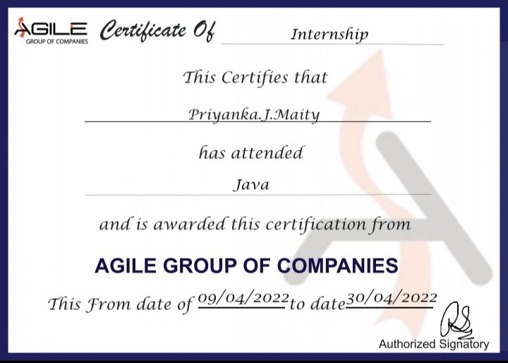Priyanka Maity on LinkedIn: #java #internship #softwaredevelopment # ... Priyanka Maity on LinkedIn: #java #internship #softwaredevelopment # ...