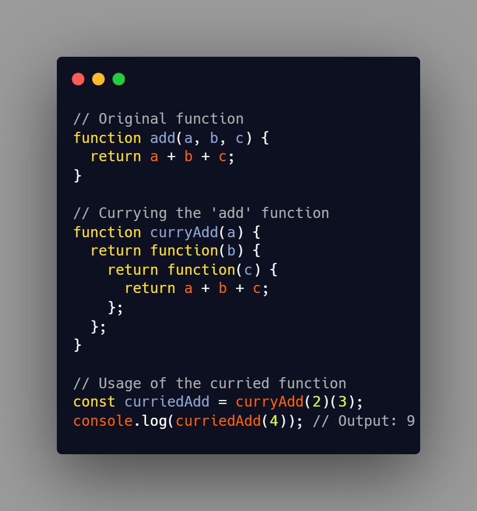 Aman Mulani on LinkedIn: #javascript #currying #functionalprogramming # ... Aman Mulani on LinkedIn: #javascript #currying #functionalprogramming # ...