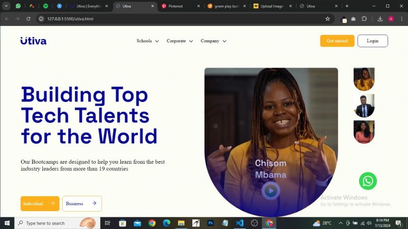 Agu Gideon on LinkedIn: #webdevelopment #html #css #utiva #webdesign Agu Gideon on LinkedIn: #webdevelopment #html #css #utiva #webdesign