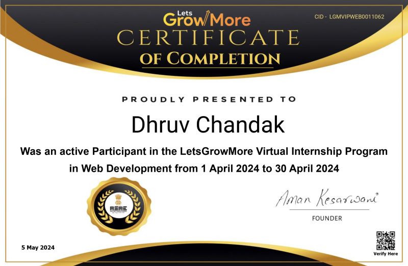 Dhruv Chandak on LinkedIn: #connections #internship #webdevelopment Dhruv Chandak on LinkedIn: #connections #internship #webdevelopment