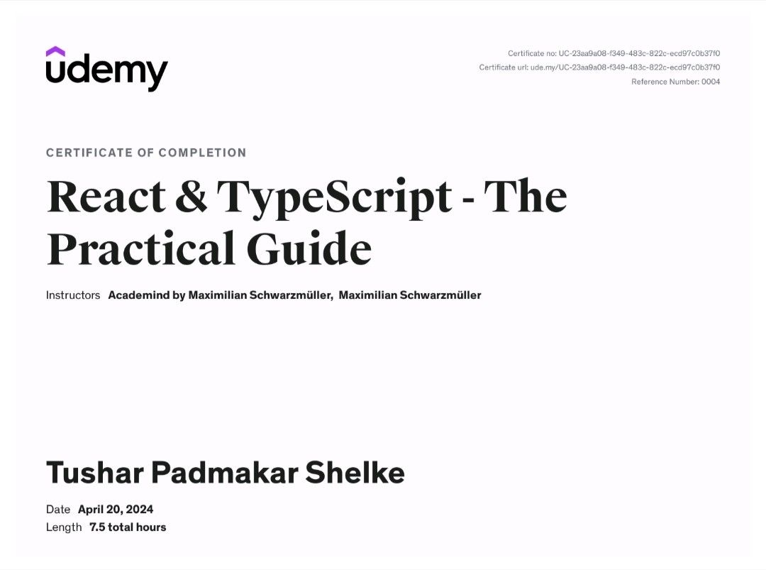 Tushar Shelke on LinkedIn: #react #typescript #p99soft #udemy Tushar Shelke on LinkedIn: #react #typescript #p99soft #udemy