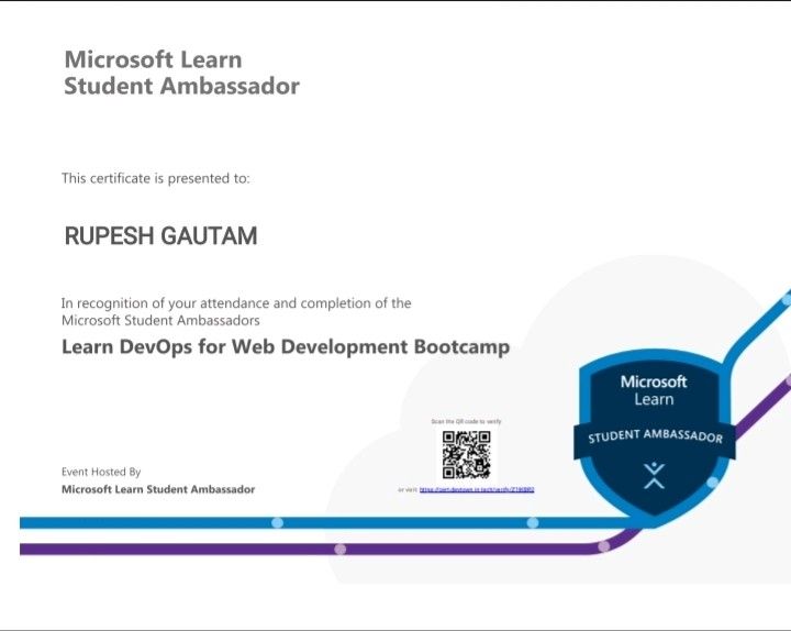Rupesh Gautam on LinkedIn: #webdevelopment #devops #microsoftlearning Rupesh Gautam on LinkedIn: #webdevelopment #devops #microsoftlearning