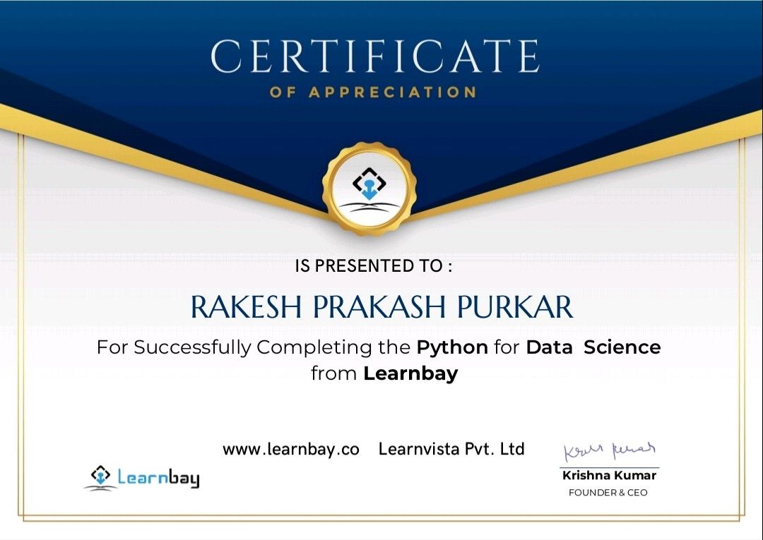 Rakesh Purkar on LinkedIn: #python #pythonprogramming #learnbay # ... Rakesh Purkar on LinkedIn: #python #pythonprogramming #learnbay # ...