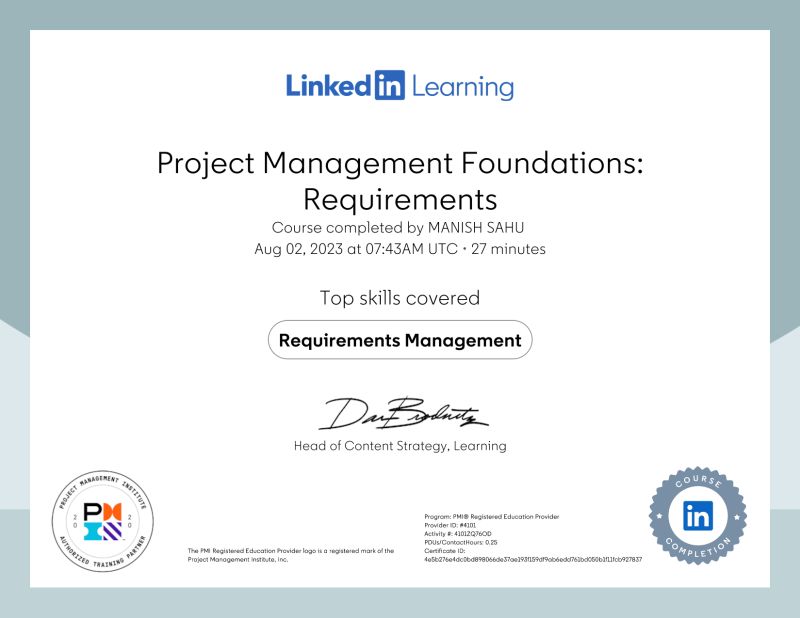 MANISH SAHU on LinkedIn: Certificate of Completion MANISH SAHU on LinkedIn: Certificate of Completion