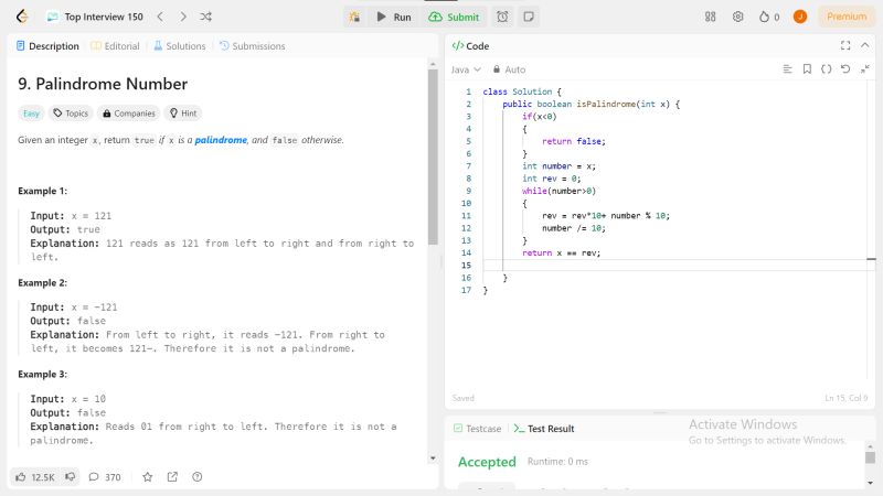 Jyoti Panchtilak on LinkedIn: #day #palindrom #leetcode #java Jyoti Panchtilak on LinkedIn: #day #palindrom #leetcode #java