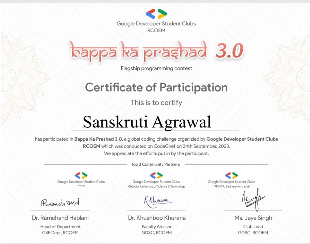 Sanskruti Agrawal on LinkedIn: #codechef #gdsc Sanskruti Agrawal on LinkedIn: #codechef #gdsc