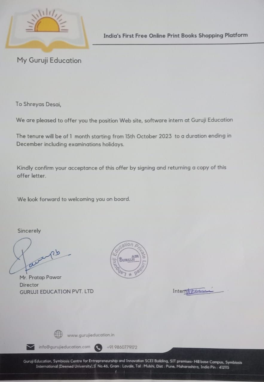 Shreyash Desai on LinkedIn: #internship #softwaredevelopment #gurujiair ... Shreyash Desai on LinkedIn: #internship #softwaredevelopment #gurujiair ...