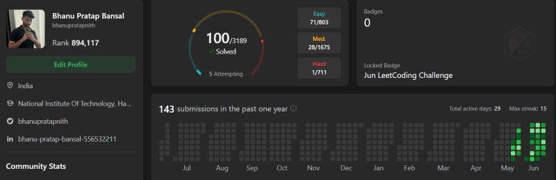 Bhanu Pratap Bansal on LinkedIn: #leetcode #100questions Bhanu Pratap Bansal on LinkedIn: #leetcode #100questions