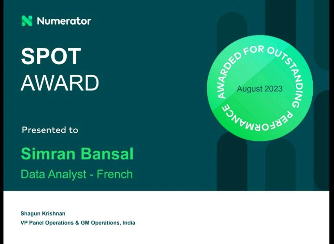 Simran Bansal on LinkedIn: #numerator #sotm | 14 comments Simran Bansal on LinkedIn: #numerator #sotm | 14 comments