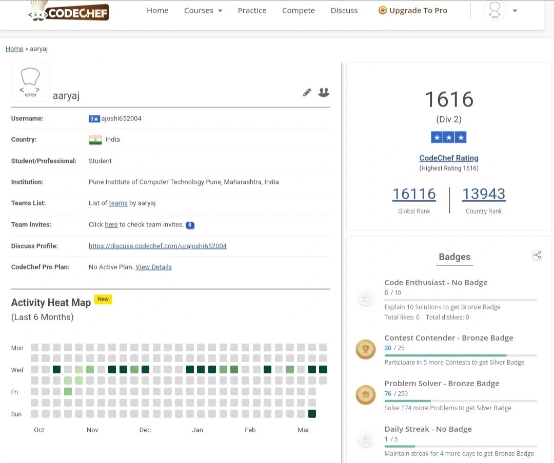 Aarya Joshi on LinkedIn: #codechef #programming #competitiveprogramming ... Aarya Joshi on LinkedIn: #codechef #programming #competitiveprogramming ...