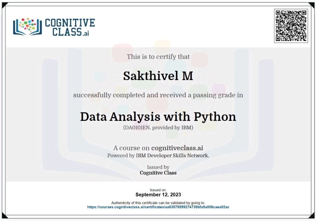 Sakthivel M on LinkedIn: #dataanalysis #python #certification # ... Sakthivel M on LinkedIn: #dataanalysis #python #certification # ...