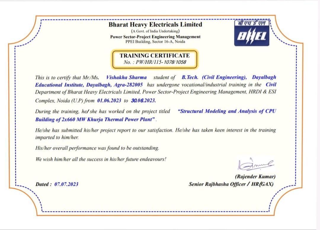 Vishakha Sharma on LinkedIn: #training #bhel #internship #experience Vishakha Sharma on LinkedIn: #training #bhel #internship #experience