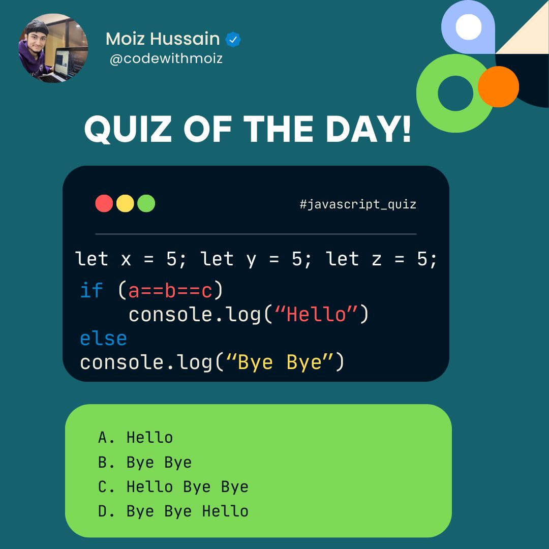 Moiz Hussain on LinkedIn: #javascriptquiz #jsquiz #webdevelopment Moiz Hussain on LinkedIn: #javascriptquiz #jsquiz #webdevelopment