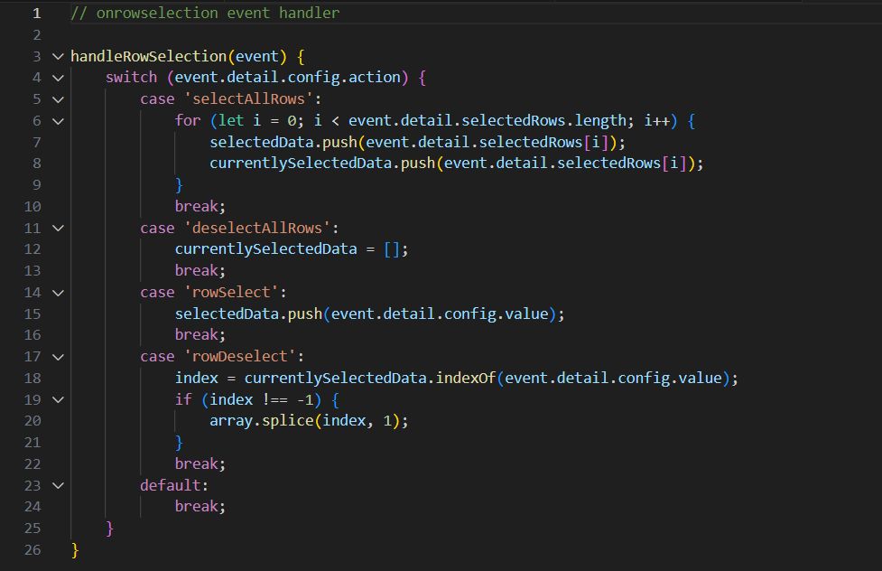Deepika P. on LinkedIn: Row selection Handling of DataTable in LWC Deepika P. on LinkedIn: Row selection Handling of DataTable in LWC