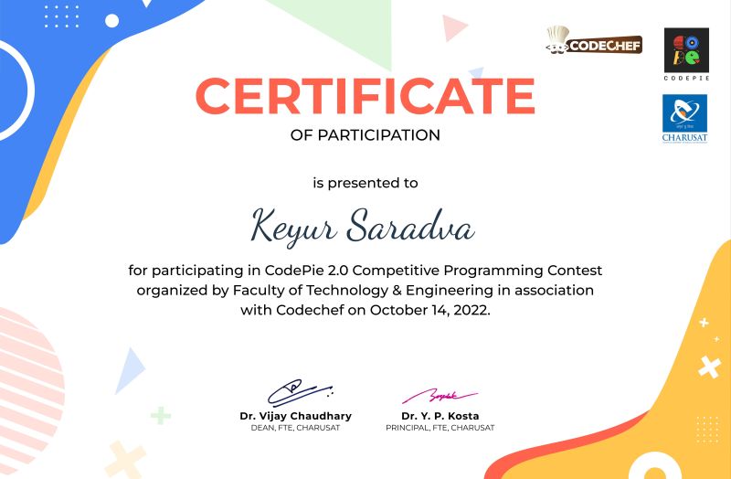 Keyur Saradva on LinkedIn: #codechef #competitiveprogramming #achievement Keyur Saradva on LinkedIn: #codechef #competitiveprogramming #achievement