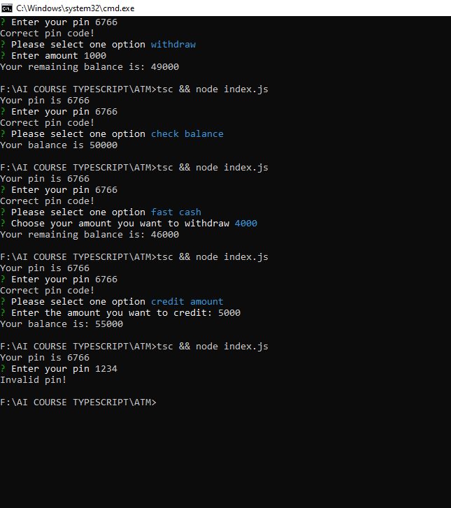 Aafia Uzair on LinkedIn: #typescript #nodejs #inquirer #cli #atmapp # ... Aafia Uzair on LinkedIn: #typescript #nodejs #inquirer #cli #atmapp # ...