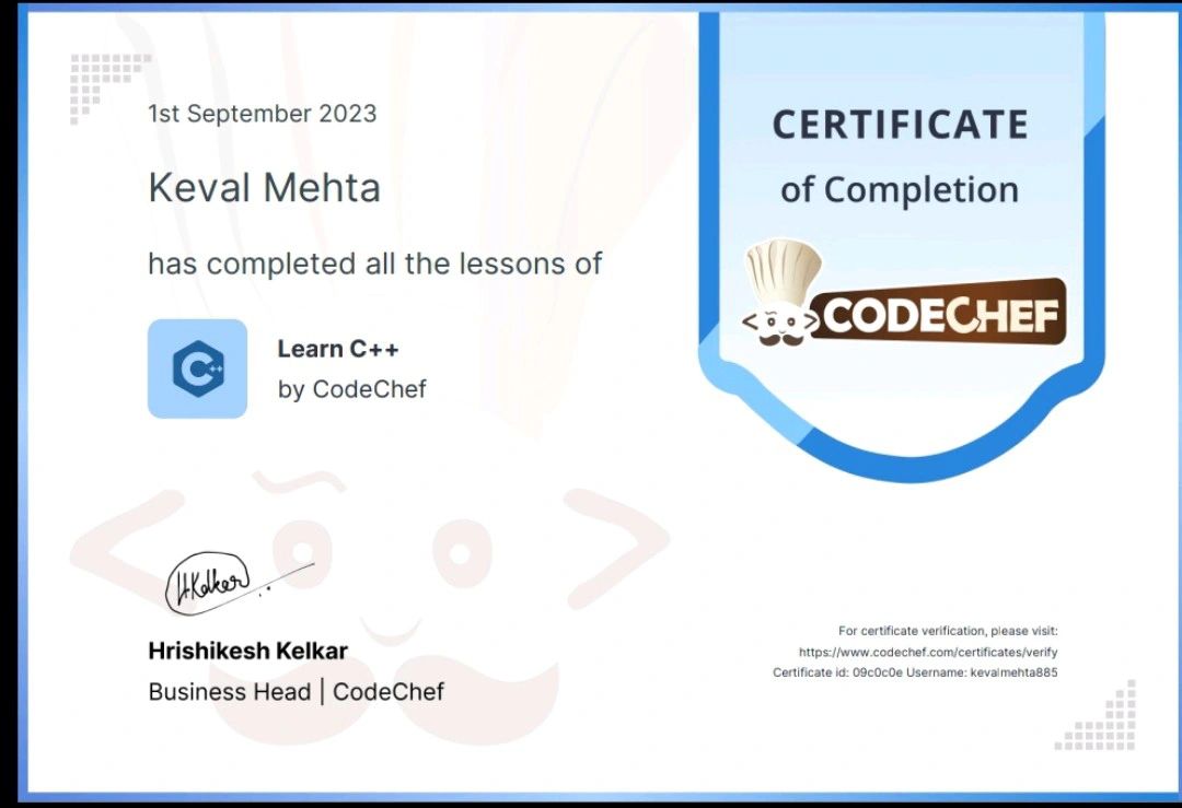Keval Mehta on LinkedIn: #programming #cplusplus #codechef # ... Keval Mehta on LinkedIn: #programming #cplusplus #codechef # ...
