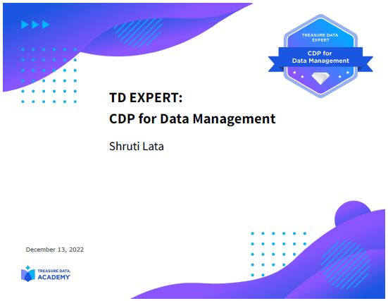 Shruti Lata on LinkedIn: #cdp #treasuredata #data # ... Shruti Lata on LinkedIn: #cdp #treasuredata #data # ...
