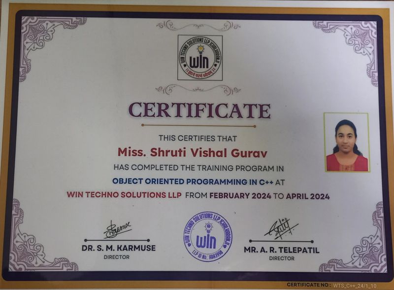 Shruti Gurav on LinkedIn: #cpp #programming #certification # ... Shruti Gurav on LinkedIn: #cpp #programming #certification # ...