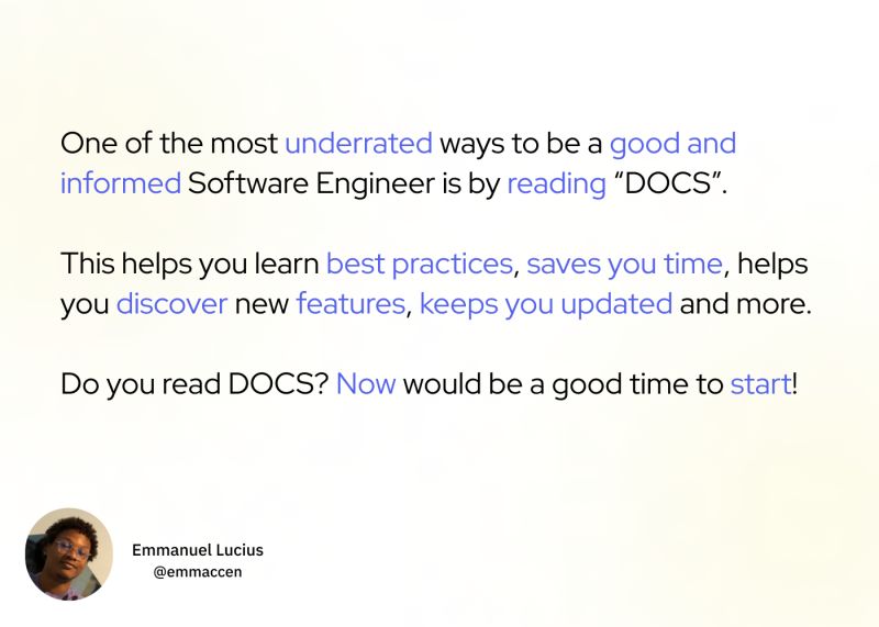 Emmanuel Lucius on LinkedIn: #developercommunity #personalgrowth # ... Emmanuel Lucius on LinkedIn: #developercommunity #personalgrowth # ...