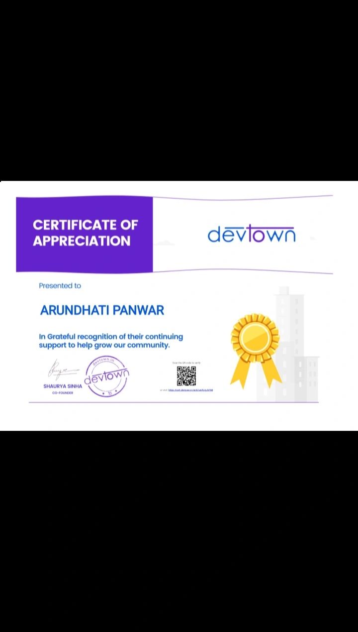 Arundhati Panwar on LinkedIn: #devtown #careermilestone Arundhati Panwar on LinkedIn: #devtown #careermilestone