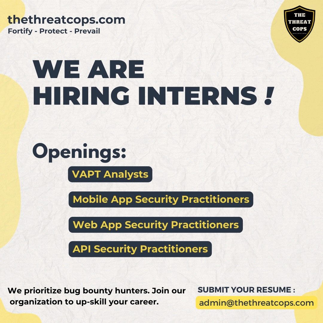 Gnana Aravind K on LinkedIn: #cyber #security #internship #hiring # ... Gnana Aravind K on LinkedIn: #cyber #security #internship #hiring # ...