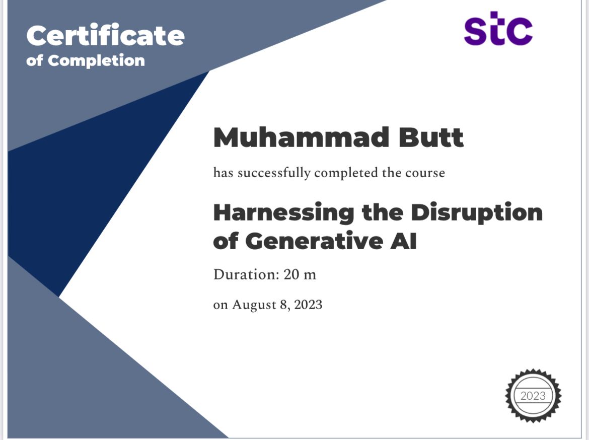 Muhammad Umair Butt on LinkedIn: stc Muhammad Umair Butt on LinkedIn: stc