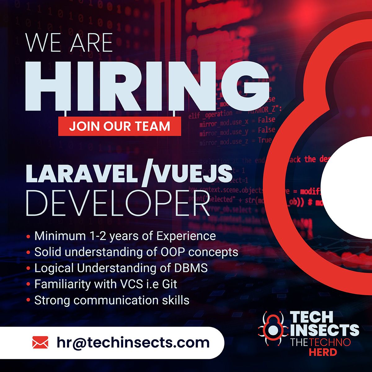 TechInsects on LinkedIn: #laravel #vuejs #laraveldeveloper # ... TechInsects on LinkedIn: #laravel #vuejs #laraveldeveloper # ...