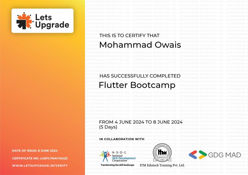 Mohammad Owais on LinkedIn: #flutter #letsupgrade #learning #tech Mohammad Owais on LinkedIn: #flutter #letsupgrade #learning #tech