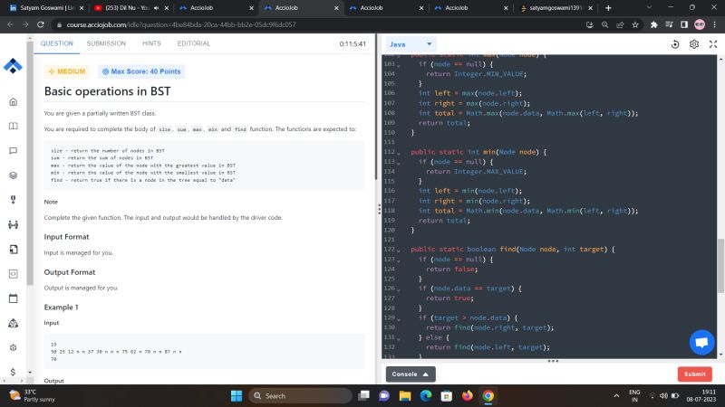 Satyam Goswami on LinkedIn: #100daysofcodechallenge #leetcode #acciojob ... Satyam Goswami on LinkedIn: #100daysofcodechallenge #leetcode #acciojob ...