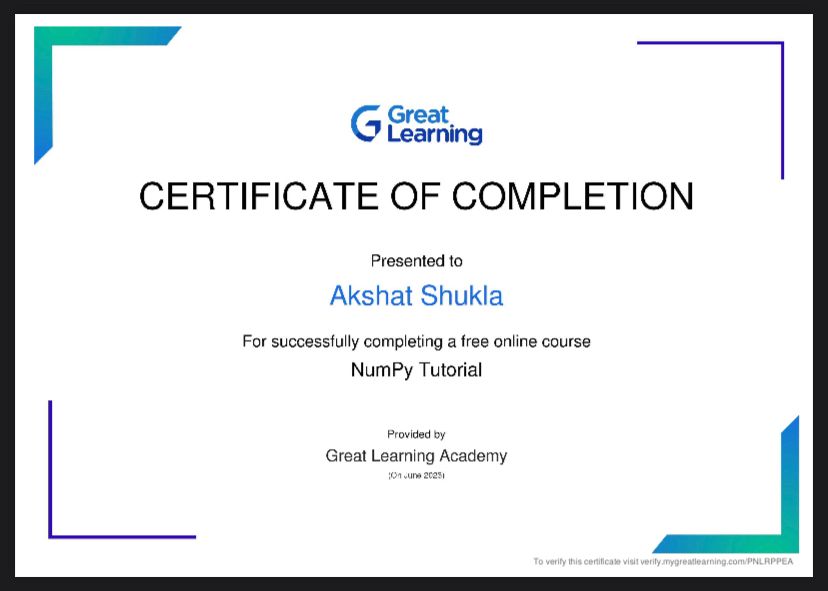 Akshat Shukla on LinkedIn: #numpy #datamanipulation #pythonprogramming Akshat Shukla on LinkedIn: #numpy #datamanipulation #pythonprogramming