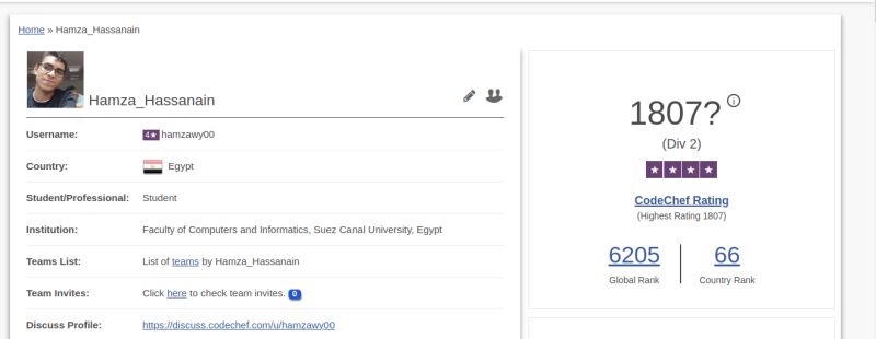 Hamza Hassanain on LinkedIn: #codechef #competitiveprogramming # ... Hamza Hassanain on LinkedIn: #codechef #competitiveprogramming # ...