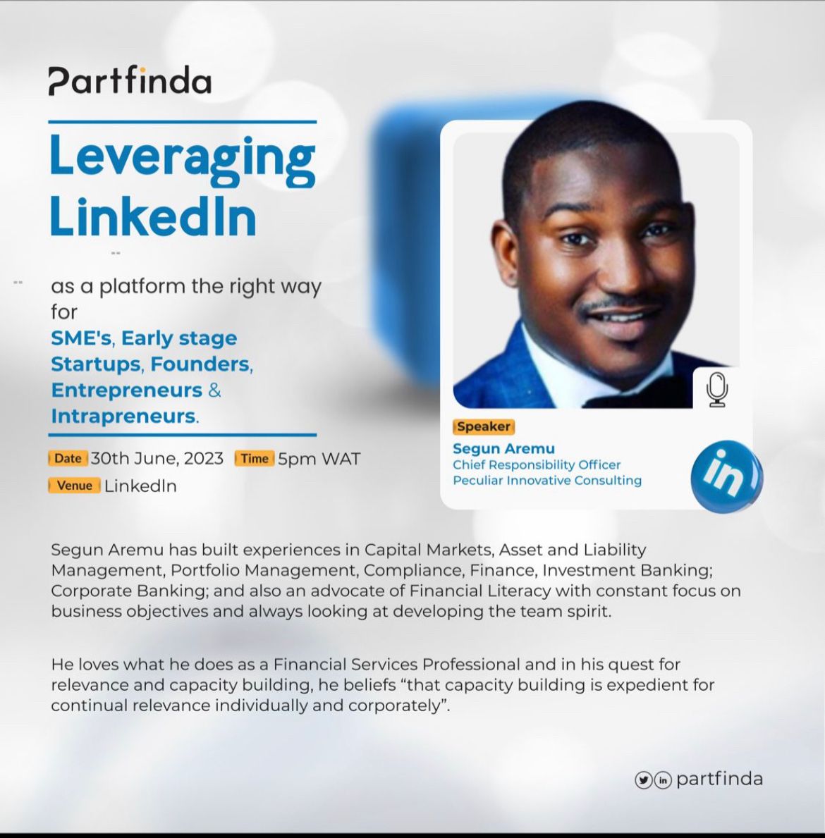 SEGUN AREMU on LinkedIn: Here is our first speaker, His name is Segun ... SEGUN AREMU on LinkedIn: Here is our first speaker, His name is Segun ...