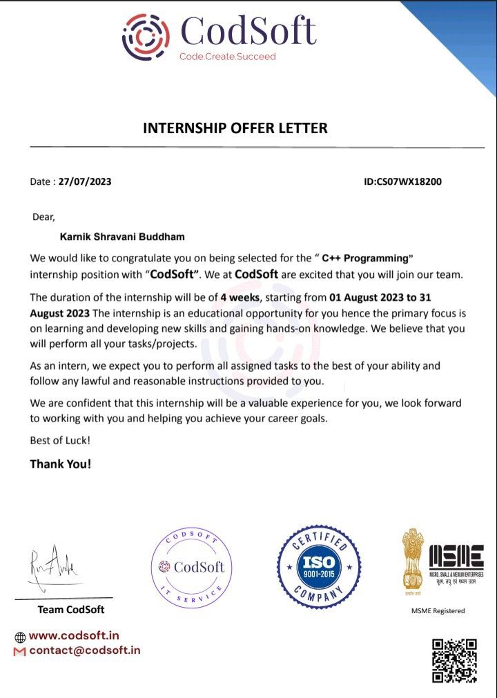 Shravani Karnik on LinkedIn: #codsoft #codsoft Shravani Karnik on LinkedIn: #codsoft #codsoft
