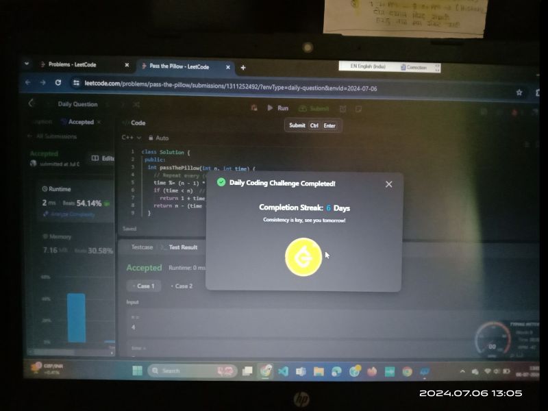 Atul Gautam on LinkedIn: 6 days complete in leetcode Atul Gautam on LinkedIn: 6 days complete in leetcode