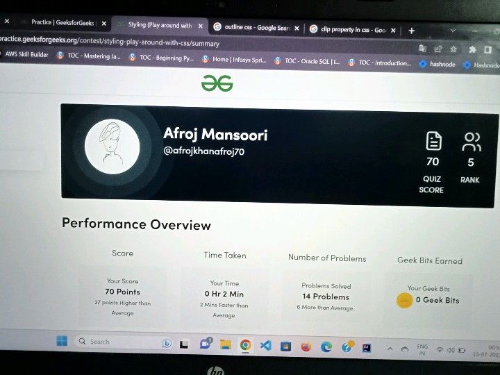 Afroj Mansoori on LinkedIn: CSS live contents 15 quiz solve just 2 ... Afroj Mansoori on LinkedIn: CSS live contents 15 quiz solve just 2 ...