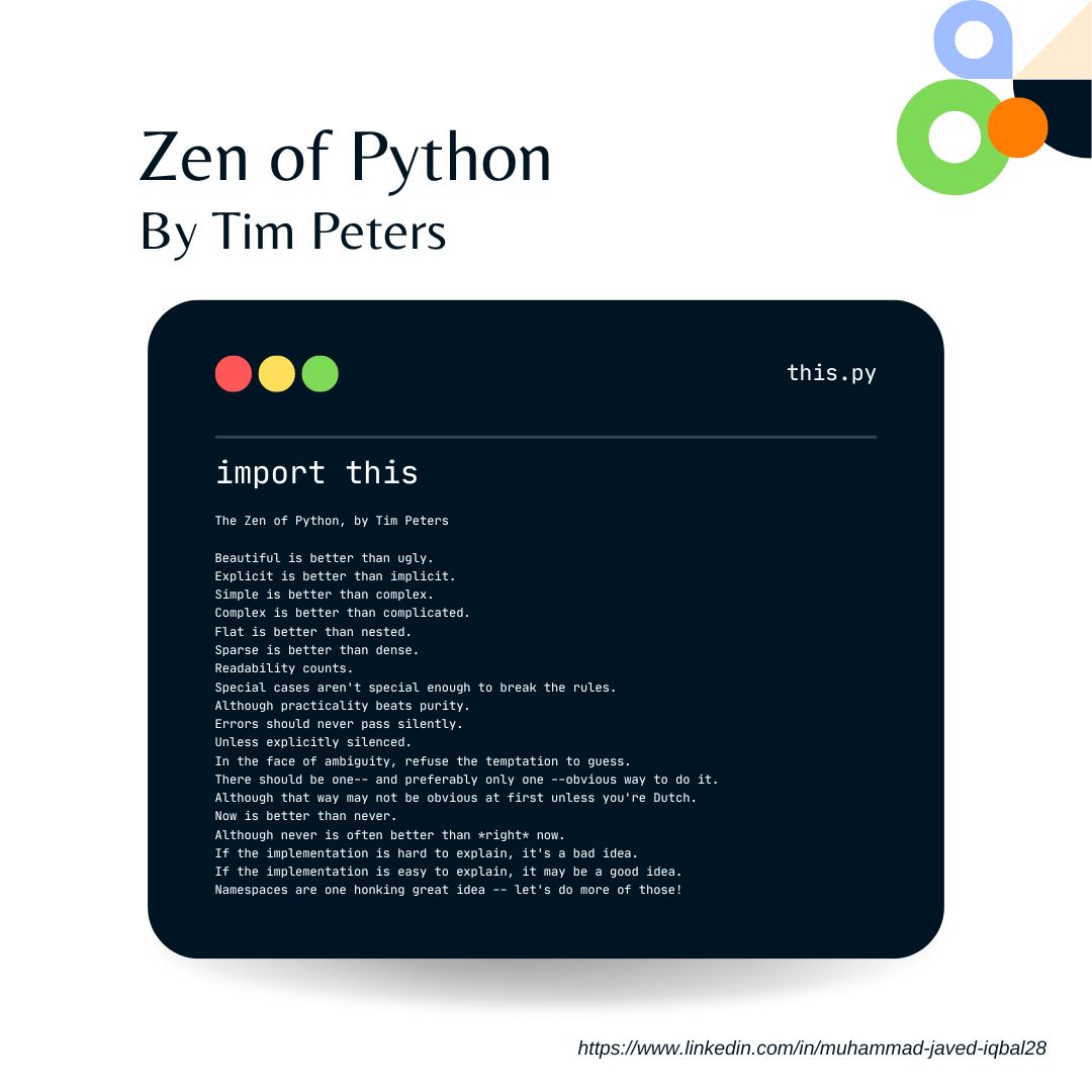 Muhammad Javed Iqbal on LinkedIn: #python #codingprinciples # ... Muhammad Javed Iqbal on LinkedIn: #python #codingprinciples # ...