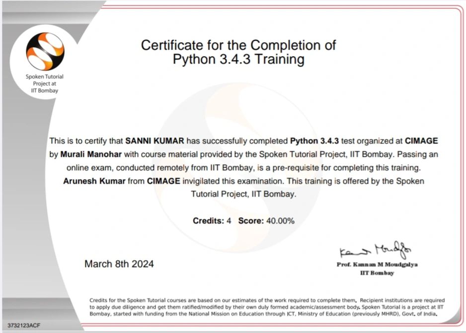 Sanni Kumar on LinkedIn: #python #spokentutorial Sanni Kumar on LinkedIn: #python #spokentutorial