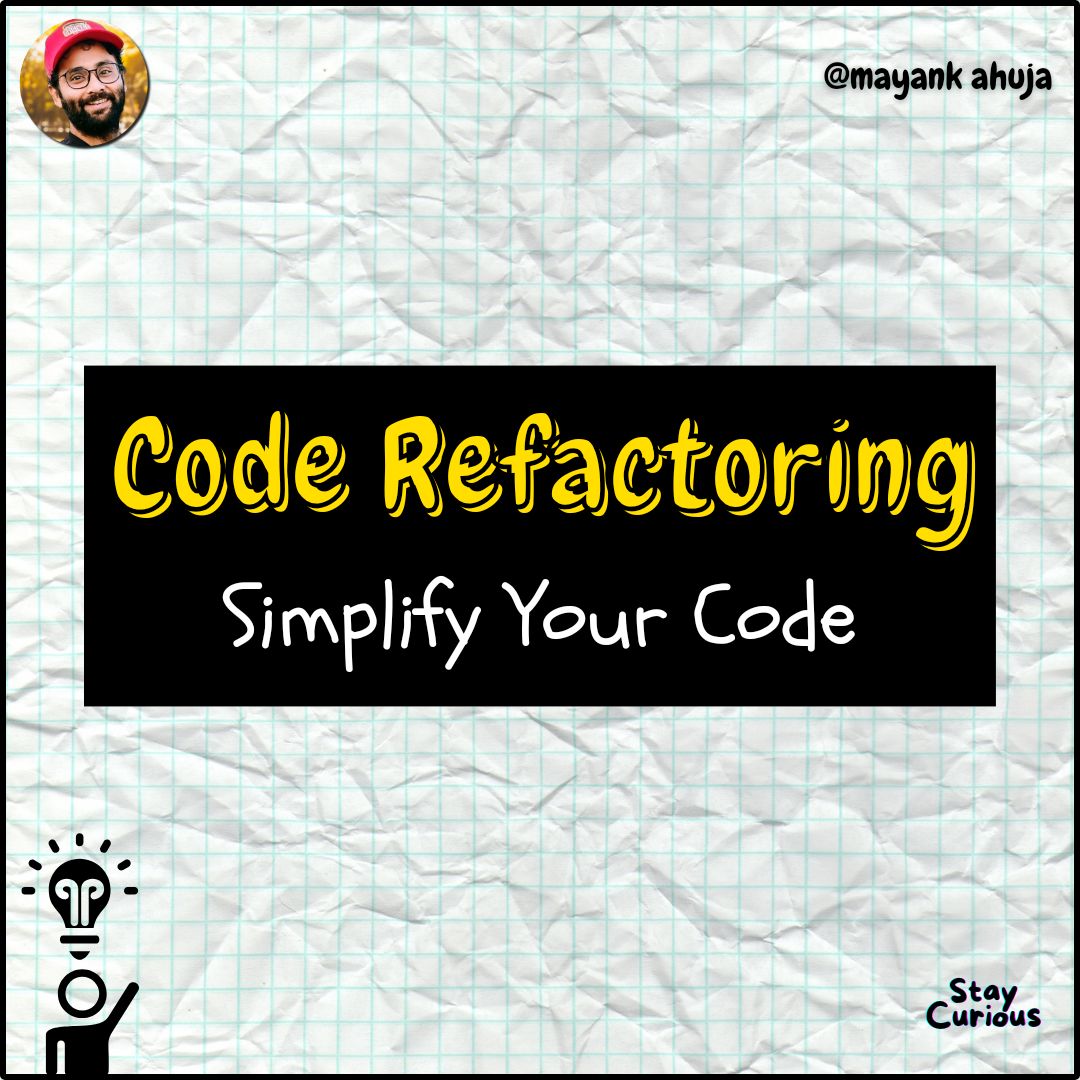 Mayank Ahuja on LinkedIn: #code #refactoring #softwaredevelopment # ... Mayank Ahuja on LinkedIn: #code #refactoring #softwaredevelopment # ...