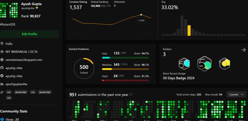 Ayush Gupta on LinkedIn: #leetcode #codingjourney #consistency Ayush Gupta on LinkedIn: #leetcode #codingjourney #consistency