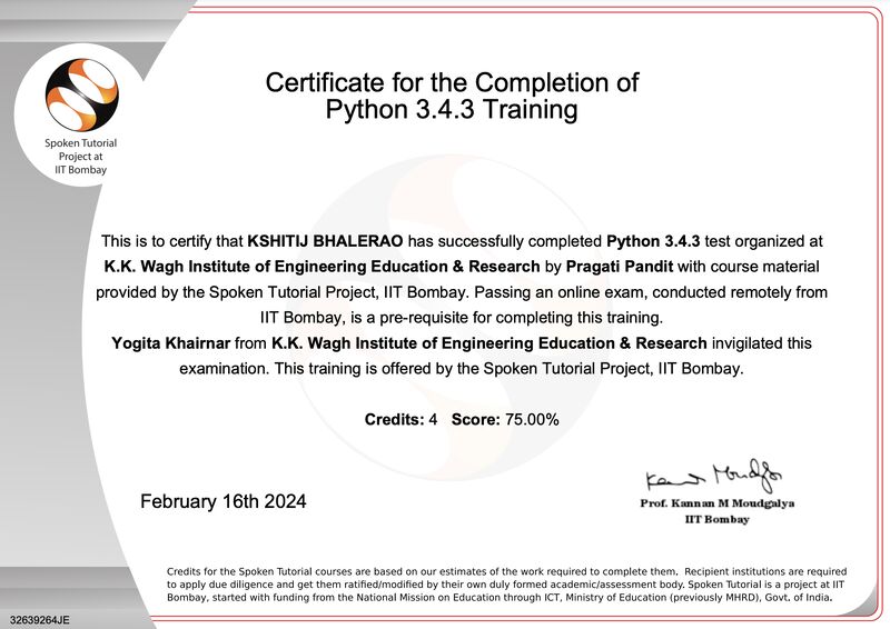 Kshitij Bhalerao on LinkedIn: #python #iitbombay Kshitij Bhalerao on LinkedIn: #python #iitbombay