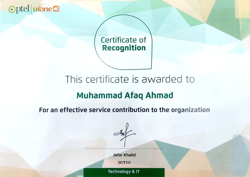 Muhammad Afaq Ahmad on LinkedIn: #ptcl #ufone Muhammad Afaq Ahmad on LinkedIn: #ptcl #ufone