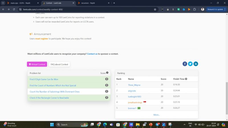 Hariom Shukla on LinkedIn: #dsa #problemsolving #leetcode #dsaincpp #c ... Hariom Shukla on LinkedIn: #dsa #problemsolving #leetcode #dsaincpp #c ...