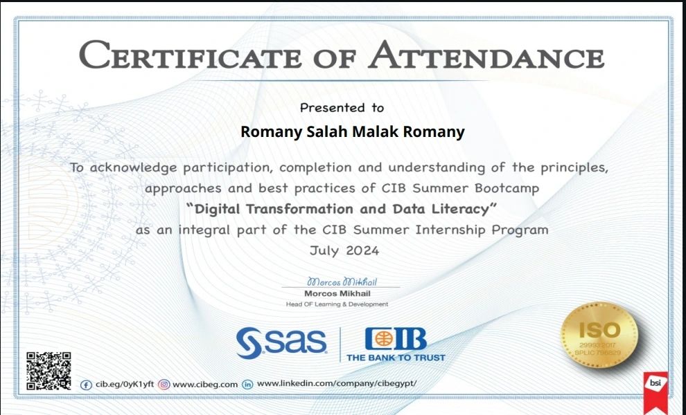 Romany salah on LinkedIn: #cib_egypt #digitaltransformation # ... Romany salah on LinkedIn: #cib_egypt #digitaltransformation # ...