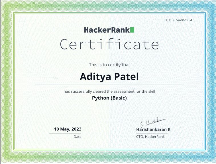 Aditya Patel on LinkedIn: #python #share #connections #hackerrank Aditya Patel on LinkedIn: #python #share #connections #hackerrank