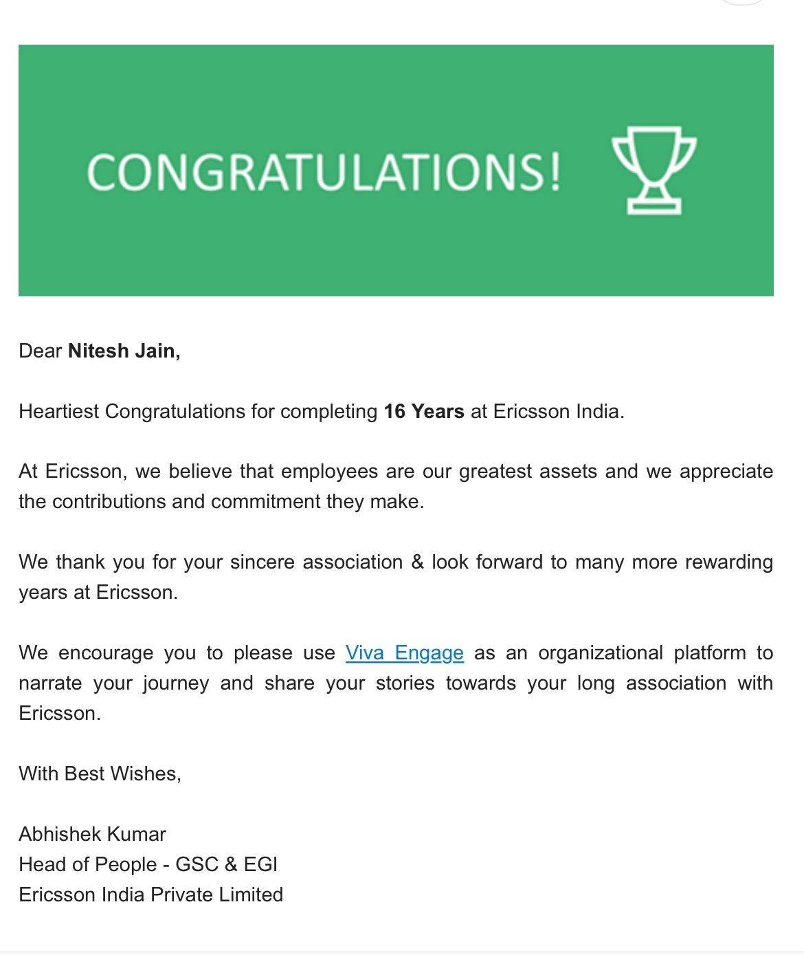 NITESH JAIN on LinkedIn: Today successfully completed 16 years with ... NITESH JAIN on LinkedIn: Today successfully completed 16 years with ...