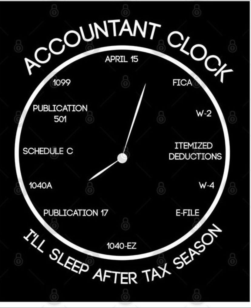 Time ticks, taxes tick off, and we accountants clock it all in stride ... Time ticks, taxes tick off, and we accountants clock it all in stride ...