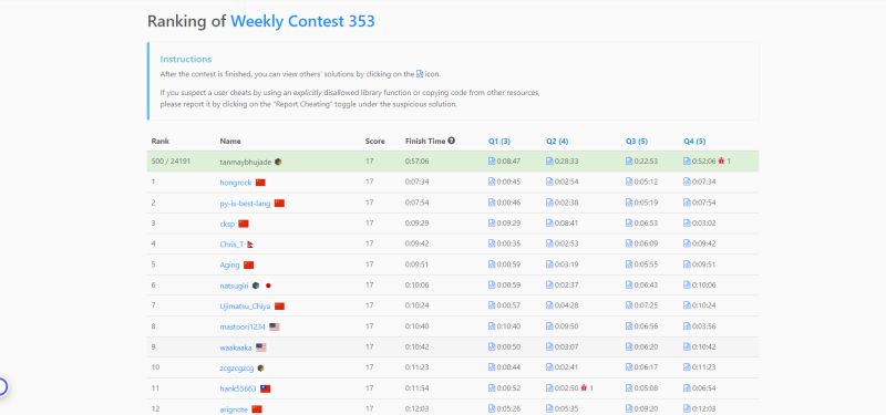 Tanmay Bhujade on LinkedIn: #leetcode2023 #contest #leetcode #dsacoding ... Tanmay Bhujade on LinkedIn: #leetcode2023 #contest #leetcode #dsacoding ...